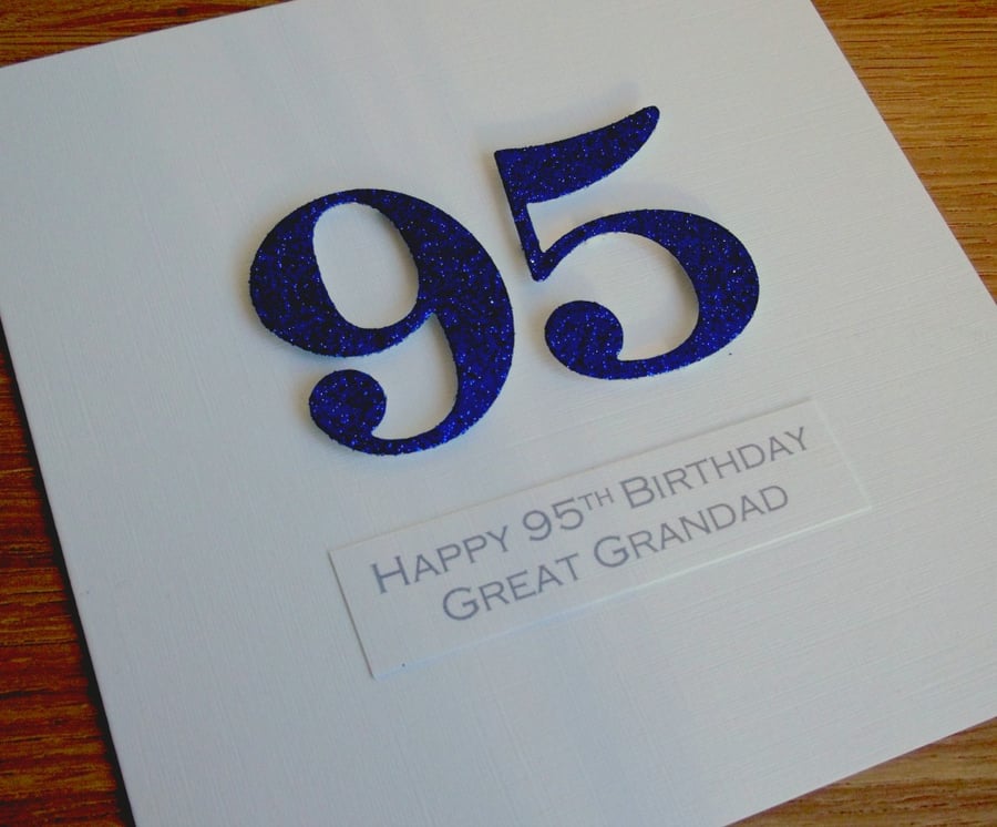 Handmade 95th male birthday card - personalised... - Folksy Handmade 95th male birthday card - personalised... - Folksy