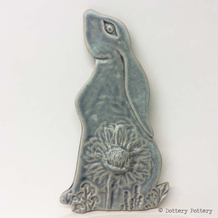Ceramic Moon Gazing Hare Pottery Hare decoratio... - Folksy