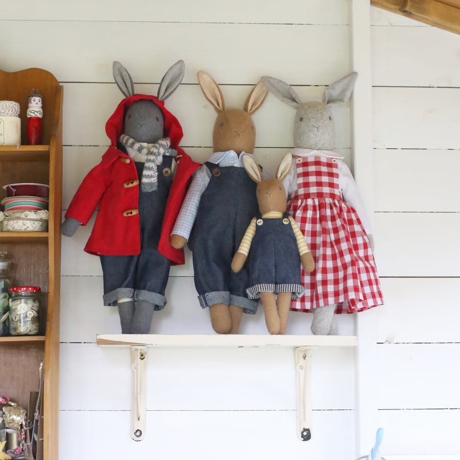 Daddy Bunny in dungarees reserved for April - Folksy