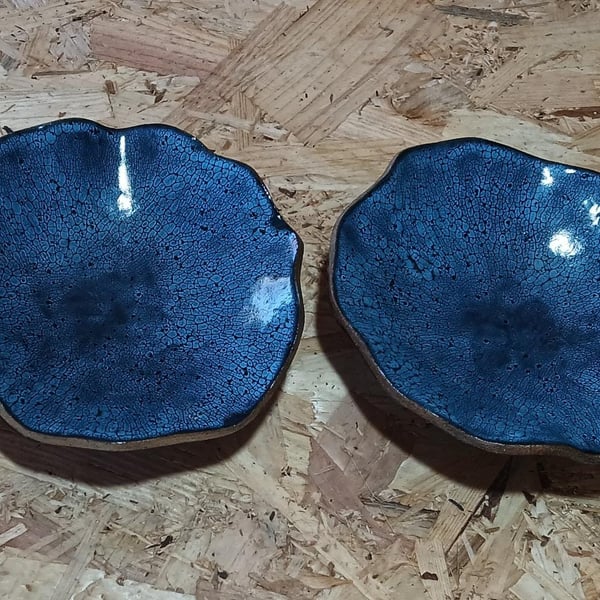 Handmade Stoneware Bowls Nature-Inspired Blue C... - Folksy