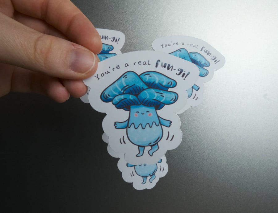 You're a Real Fun-Gi Fridge Magnet - Folksy