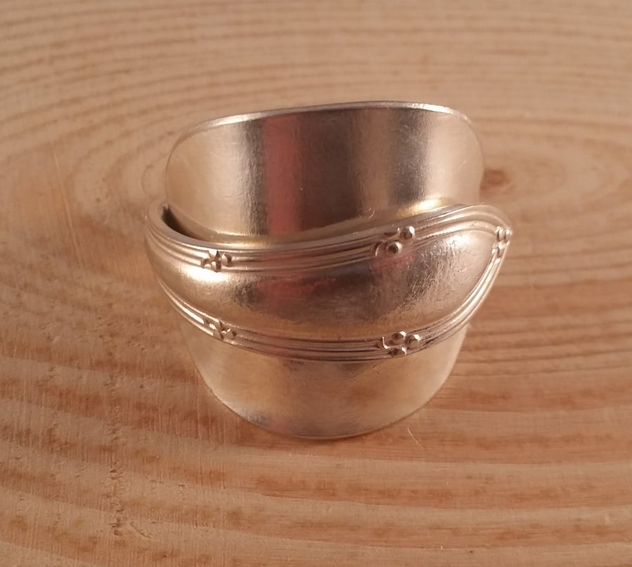 Upcycled Silver Plated Art Deco Spoon Wrap Ring - Folksy