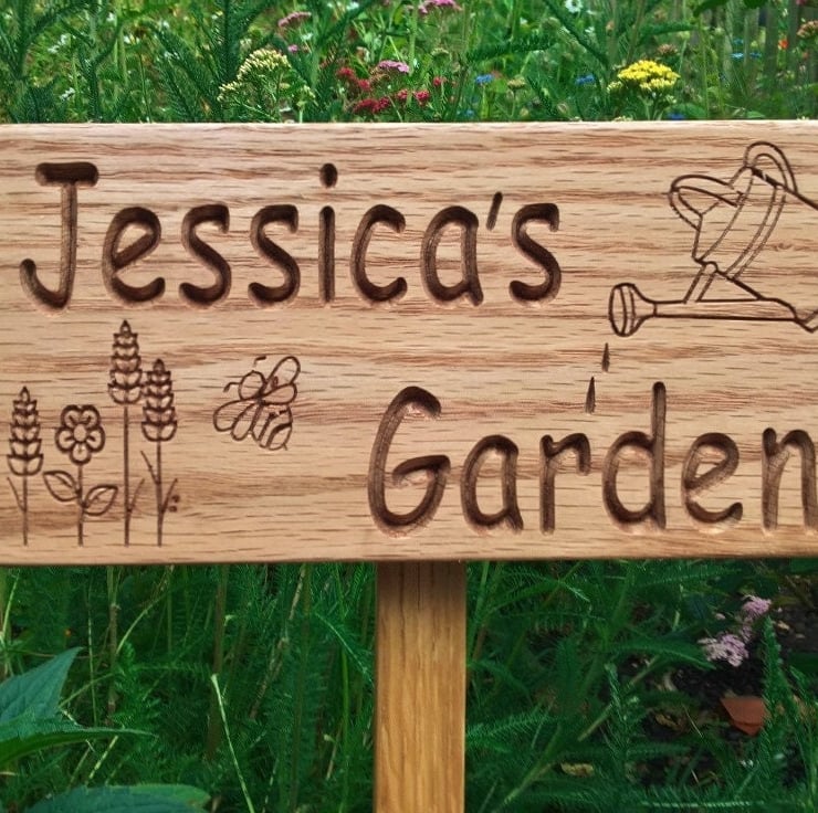 Garden plaque Carved Oak personalised Plaque Ou... - Folksy