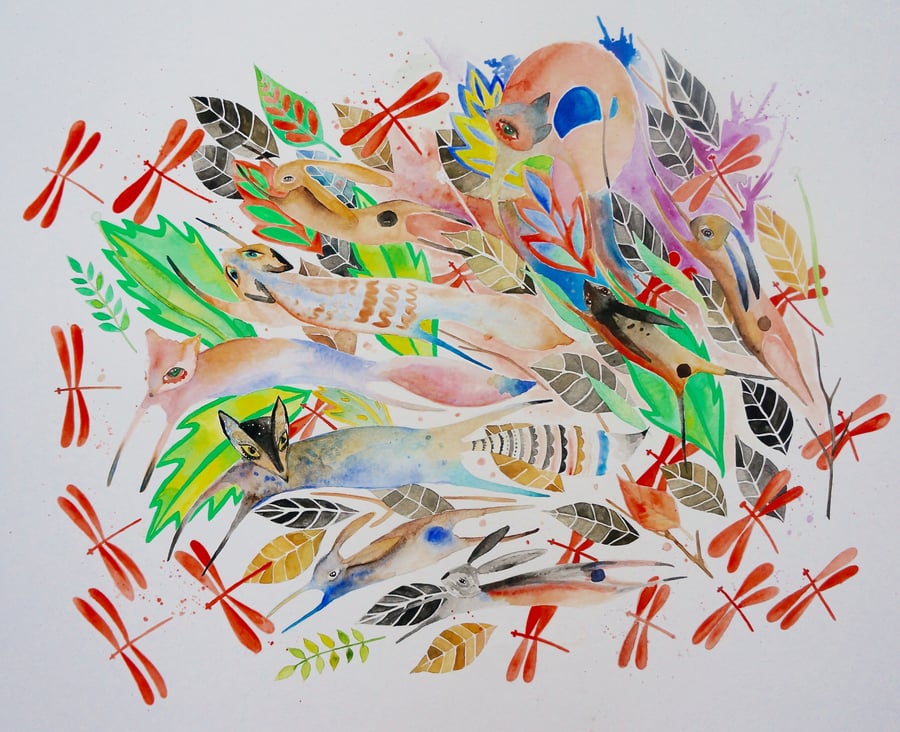 Wild Dance in the Wind - Original Watercolour P... - Folksy