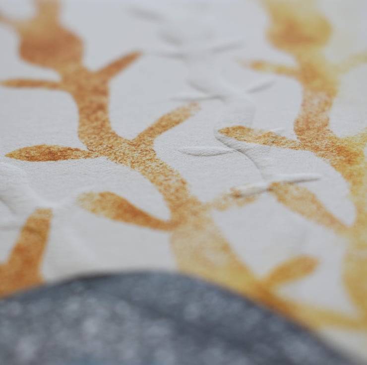 ORIGINAL monoprint and collage - Oystershell, ... - Folksy