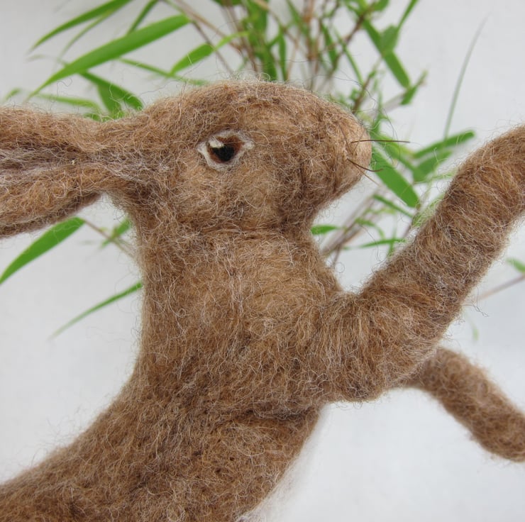 Needle felted model boxing hare, woollen sculpture - Folksy Needle felted model boxing hare, woollen sculpture - Folksy