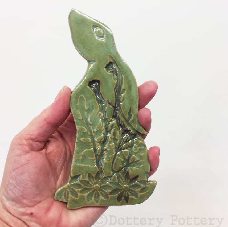 Ceramic Moon Gazing Hare Pottery Hare decoratio... - Folksy