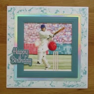 Cricketer - Large Birthday Card (19x19cm) - Folksy