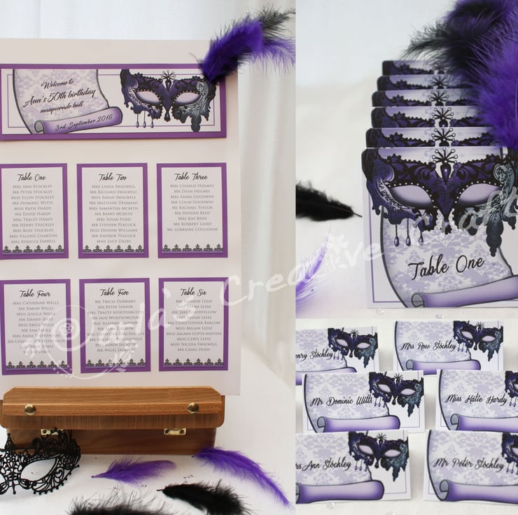 Place Cards - Masquerade Ball Personalised - Folksy