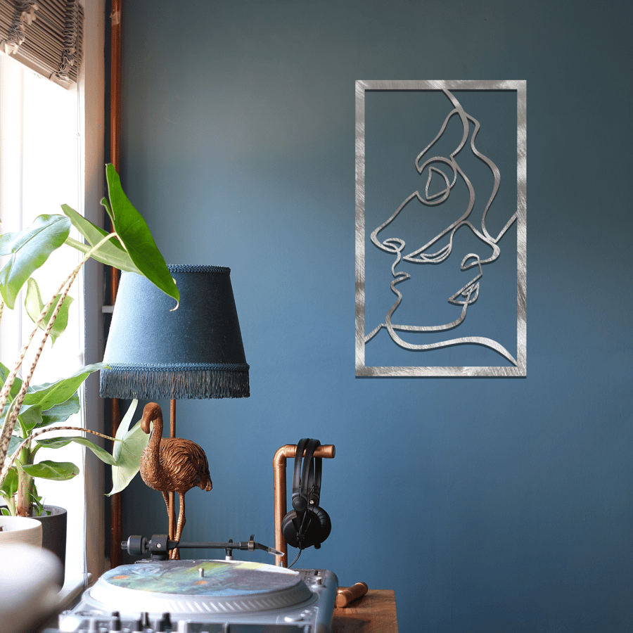 Beautiful Faces Metal Line Art, Modern Wall Han... - Folksy