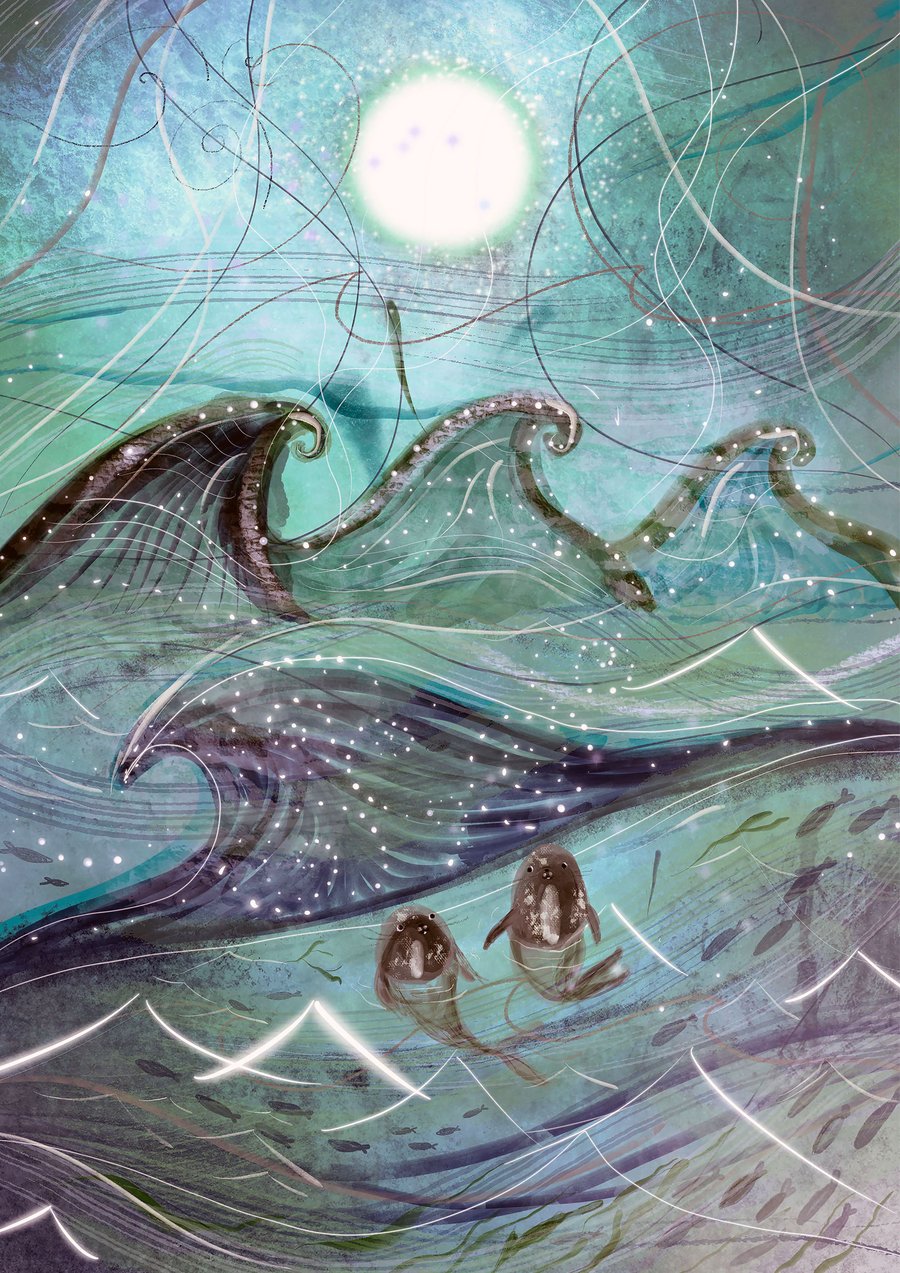 Selkie Seal Art Print A3 - Folksy