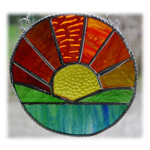 Sunrise Picture Stained Glass Suncatcher Handma... - Folksy