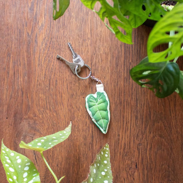 Alocasia Polly Quilted Keyring - Folksy