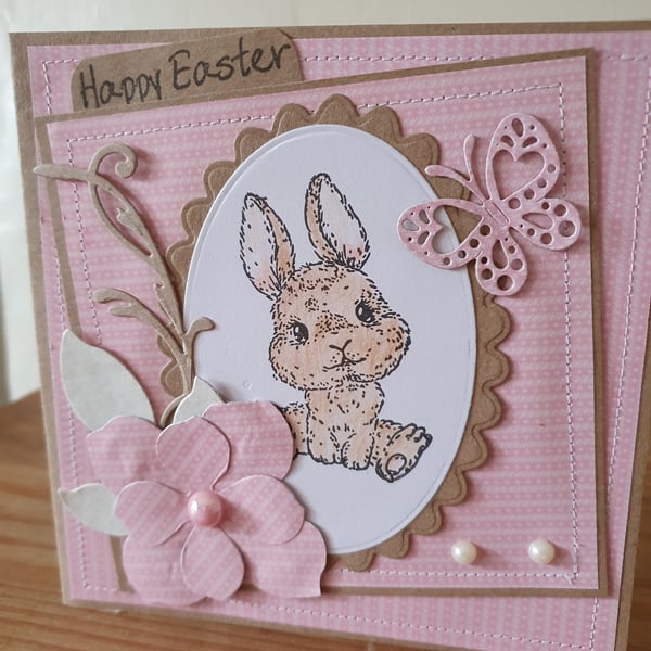 Handmade Easter Bunny Greetings Card - Folksy