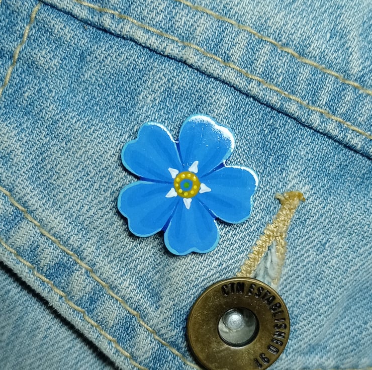 Forget Me Not Pin, Handmade Bereavement Gift, M... - Folksy