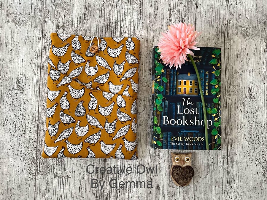 Fabric book sleeve with pocket for paperback bo... - Folksy