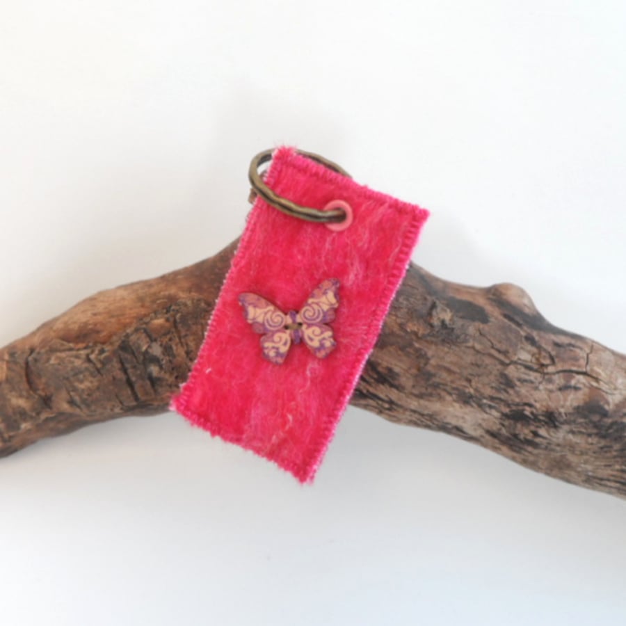 Felted key ring - "butterfly" - Folksy