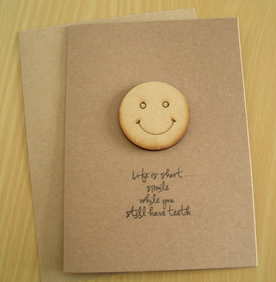 Smiley Face Card - Folksy