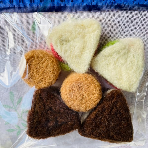 Needle felted afternoon tea selection pack - Folksy