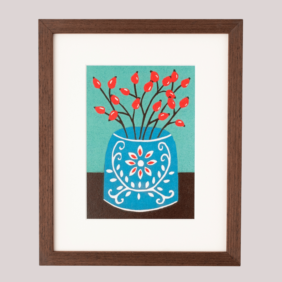 Rosehips Print, Seed Head Print, Art Print - Folksy