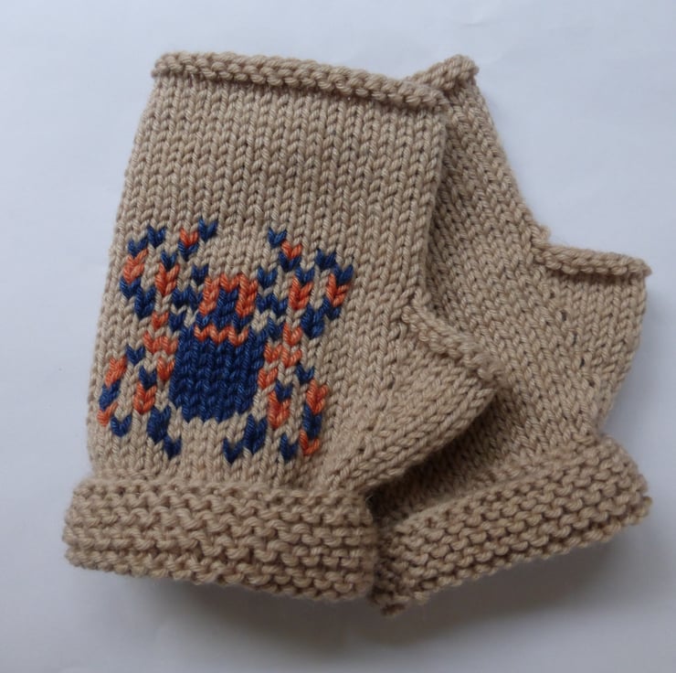 Knitting Pattern for Spooky Spider Fingerless M... - Folksy