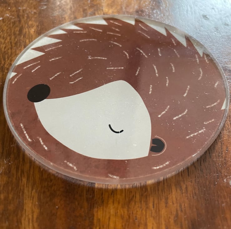 Set of 4 Glass Hedgehog Coasters - Folksy