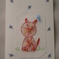 Ginger cat,Hand embroidered,No caption,Ready to... - Folksy