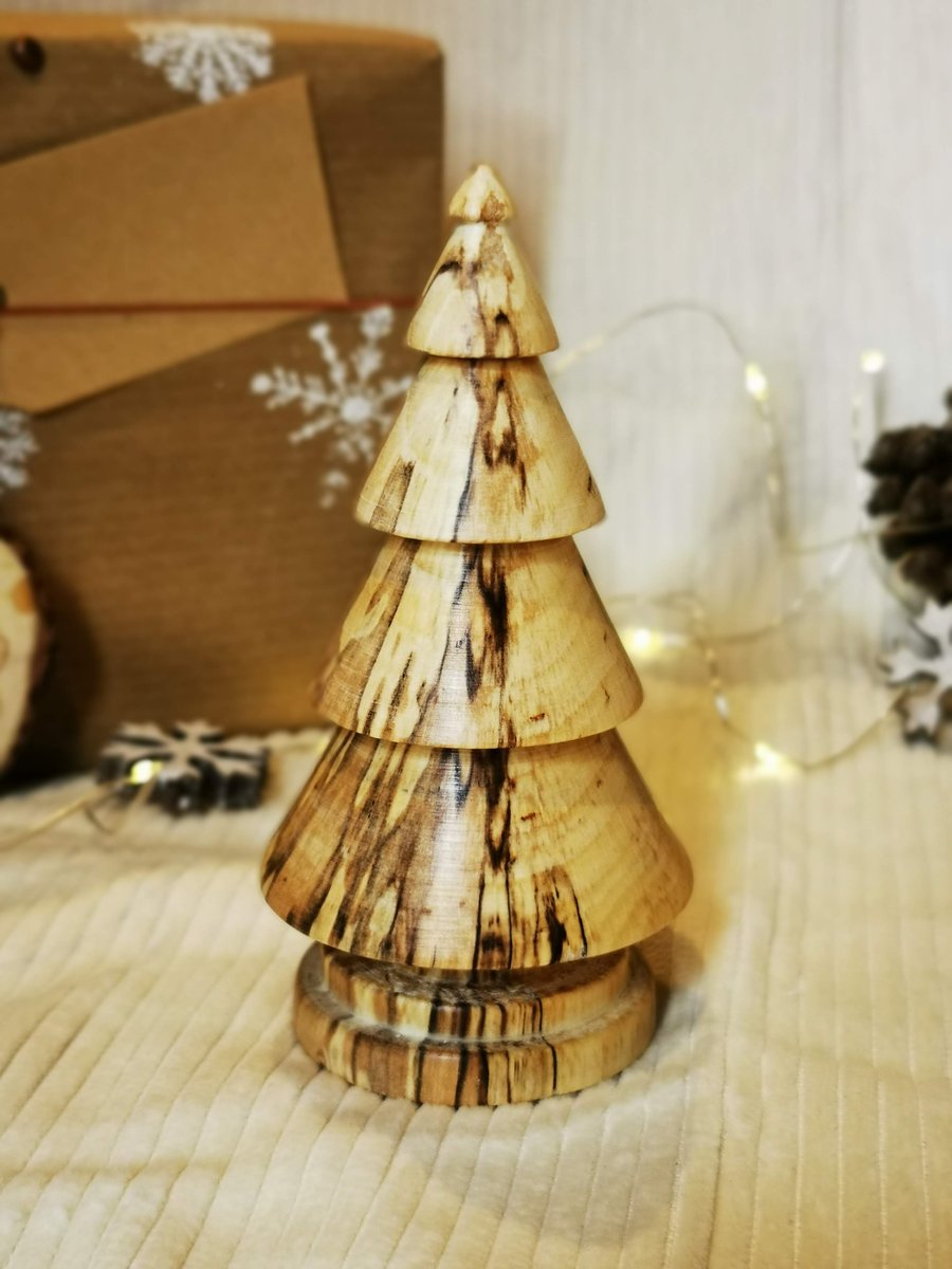 Wood turned Hazel Christmas tree - Folksy