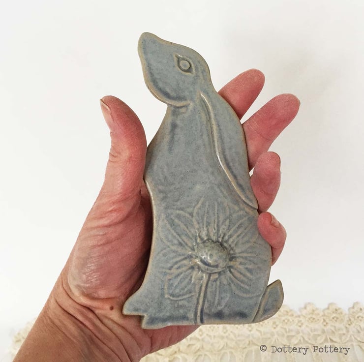 Ceramic Moon Gazing Hare Pottery Hare decoratio... - Folksy