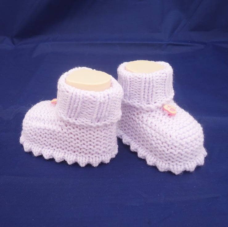 Cute Baby Booties, Hand Knit Baby Booties in Pa... - Folksy