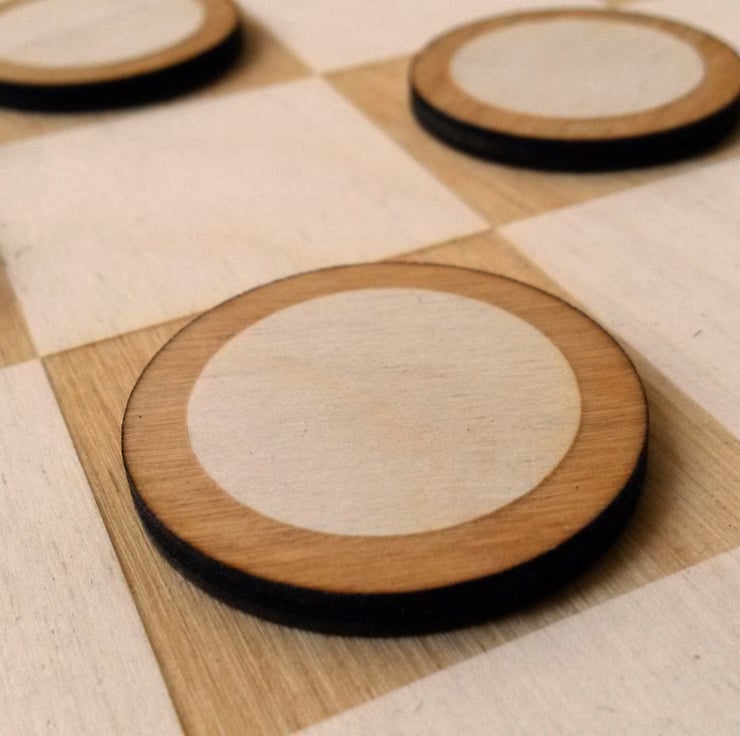 Minimal Draughts Set - Laser Cut Draughts Set - Folksy
