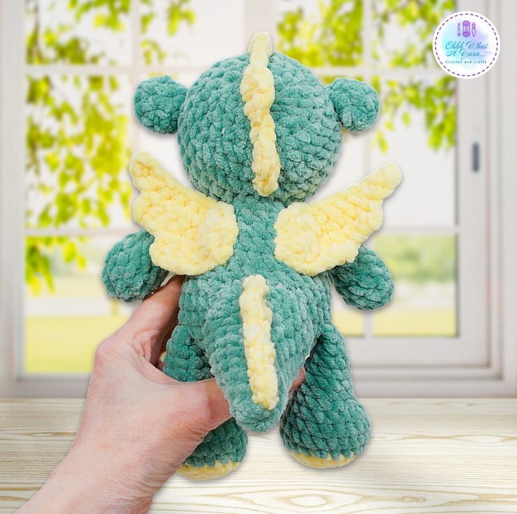 Crochet matcha green dragon soft toy. Dragon pl... - Folksy