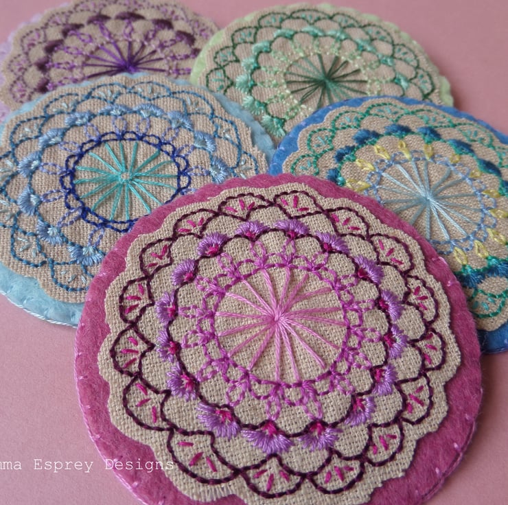 Hand-stitched Brooch - Doily Brooch - Ice - Folksy