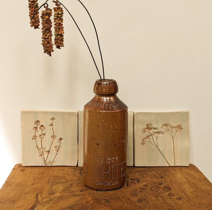 Ceramic catkins on stem, everlasting sculptural... - Folksy