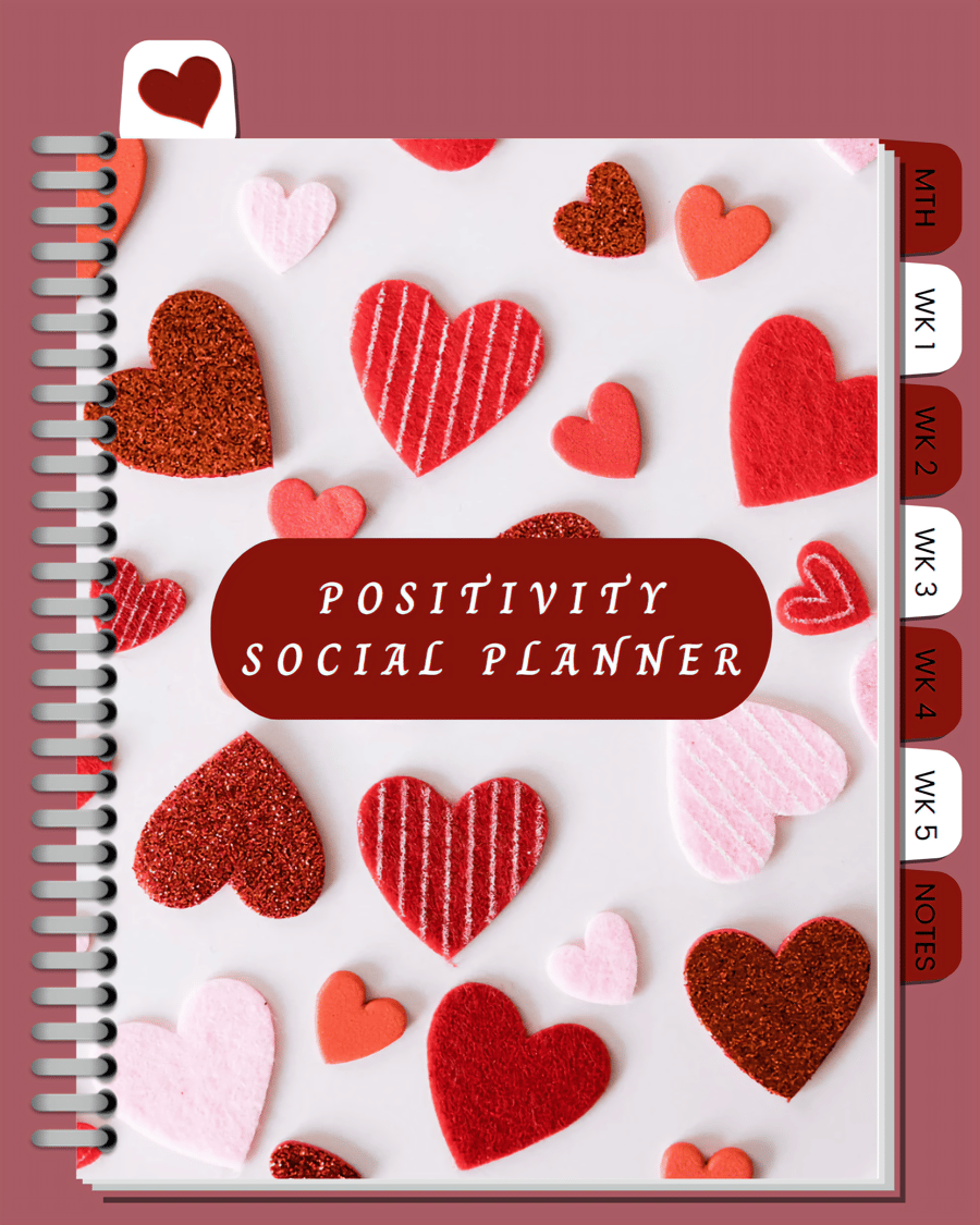 Positivity Monthly Digital Planner - Folksy