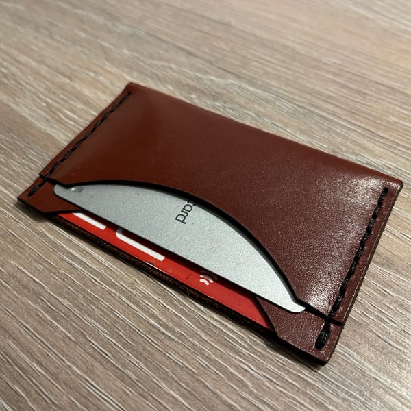 Handmade Minimalist Leather Card Holder - Folksy