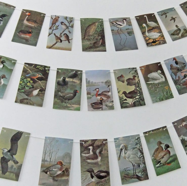 Ducks and Birds Bunting - upcycled bunting - Folksy