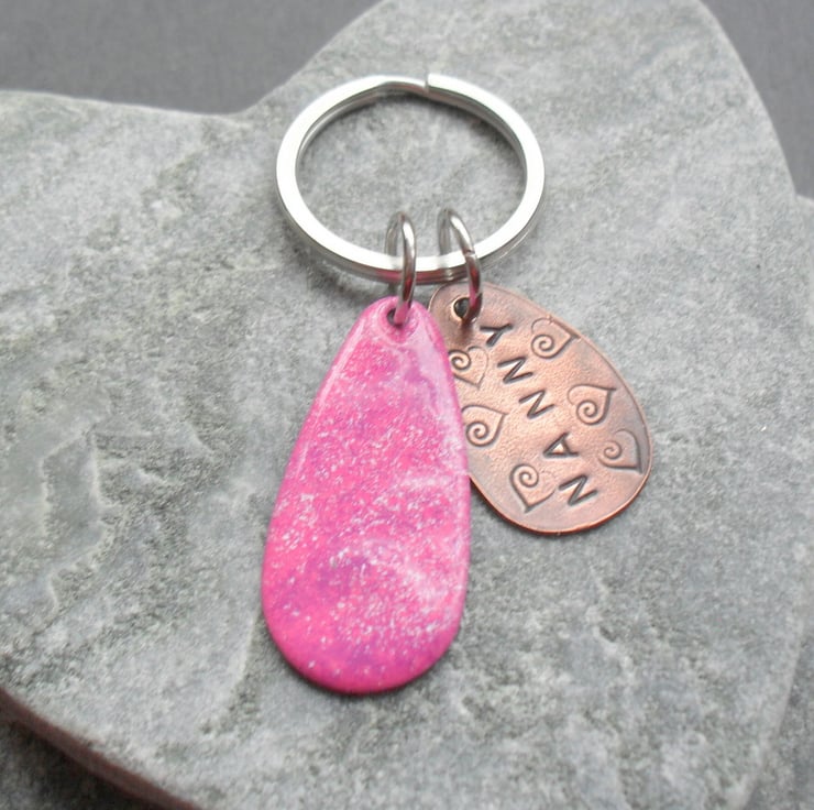 Nanny Copper Keyring Gift For Nan - Folksy