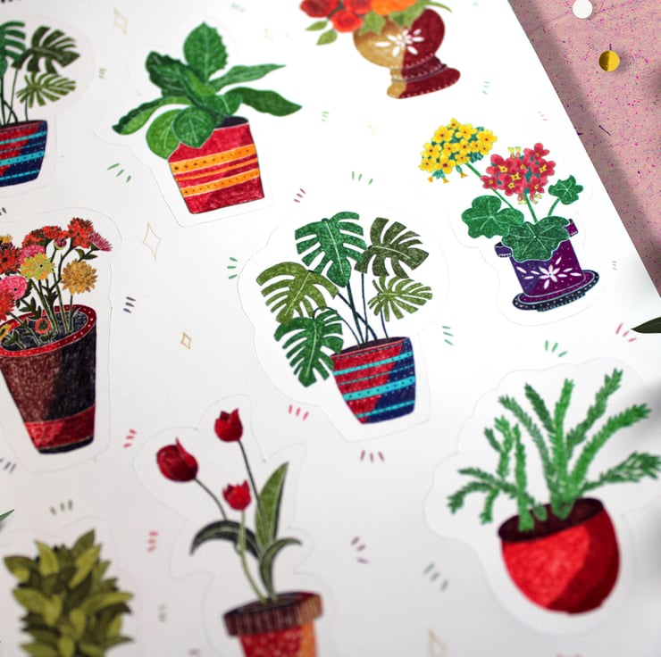 Plants sticker sheet, planner stickers, bullet ... - Folksy