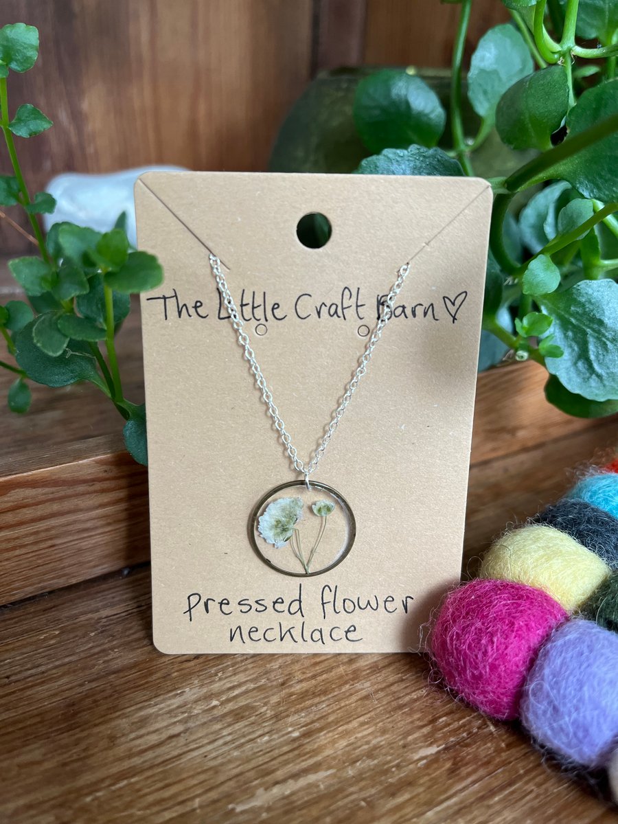 Pressed Flower Chain Necklace - Folksy