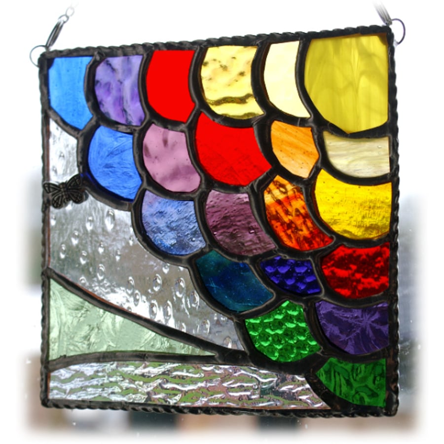 Rainbow Clouds Stained Glass Suncatcher Handmad... - Folksy