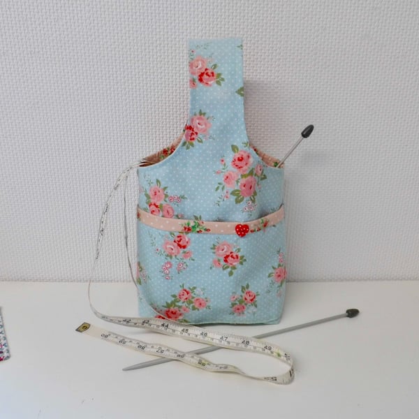 Tote bag small project bag single handle retro ... - Folksy
