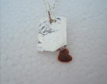 A Love Letter Pendant Copper Heart & Silver... - Folksy