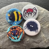 Cute set of insect and spider badges - Folksy