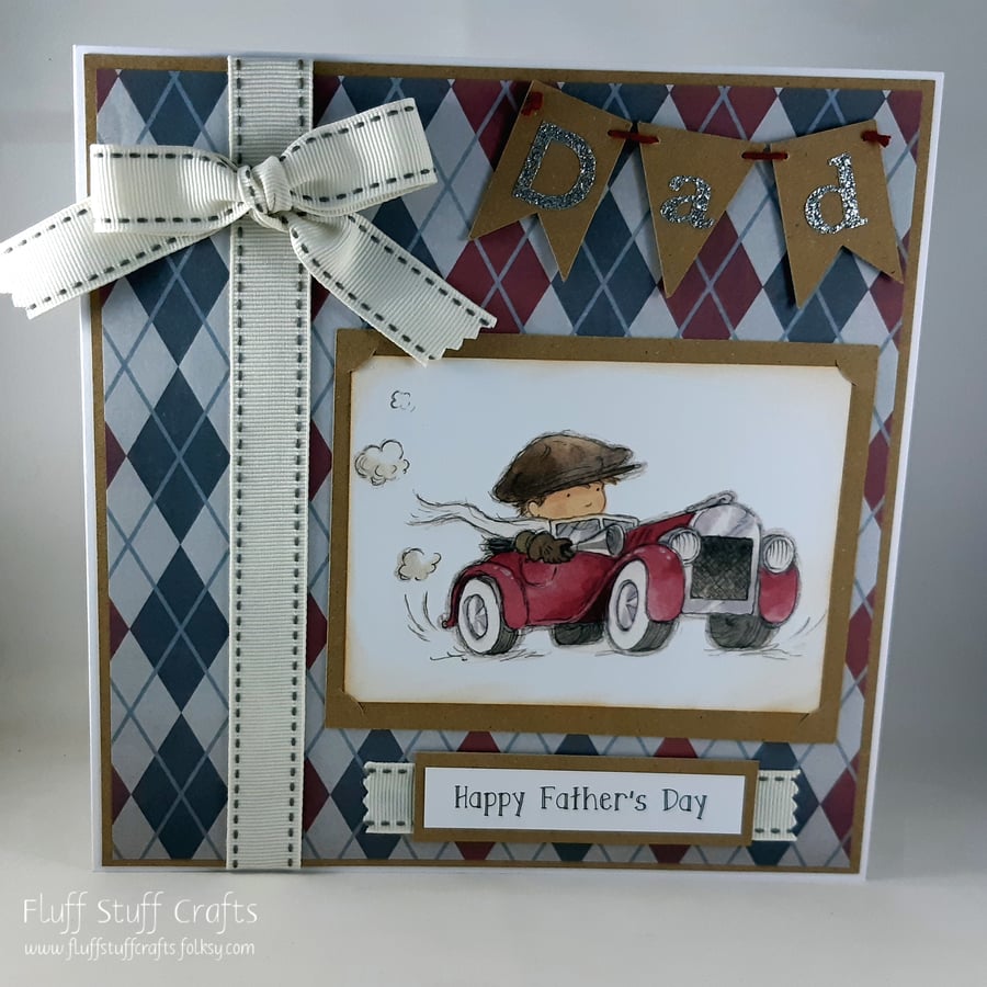 Handmade Father's Day card - the motorist - Folksy