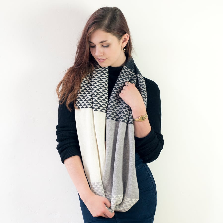 SECONDS SUNDAY Monochrome Triangle Wrap Snood - Folksy