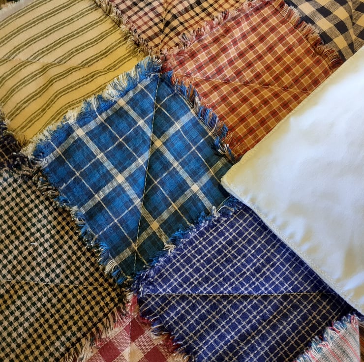 Ragged Quilted Throw - Folksy