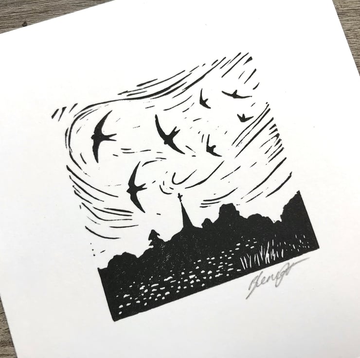 Swifts: by Suffolk printmaker Beth Knight.Origi... - Folksy