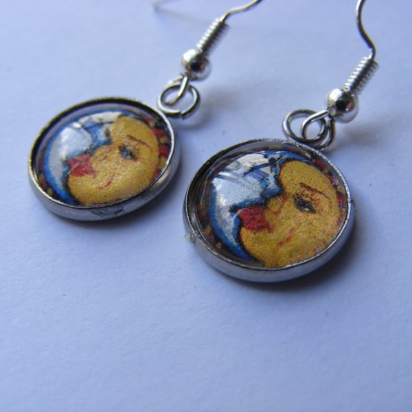 Silver and glass Moorish design glass drop earr... - Folksy
