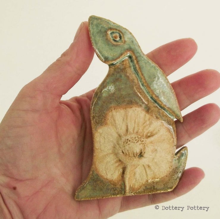 Ceramic Moon Gazing Hare Pottery Hare decoratio... - Folksy
